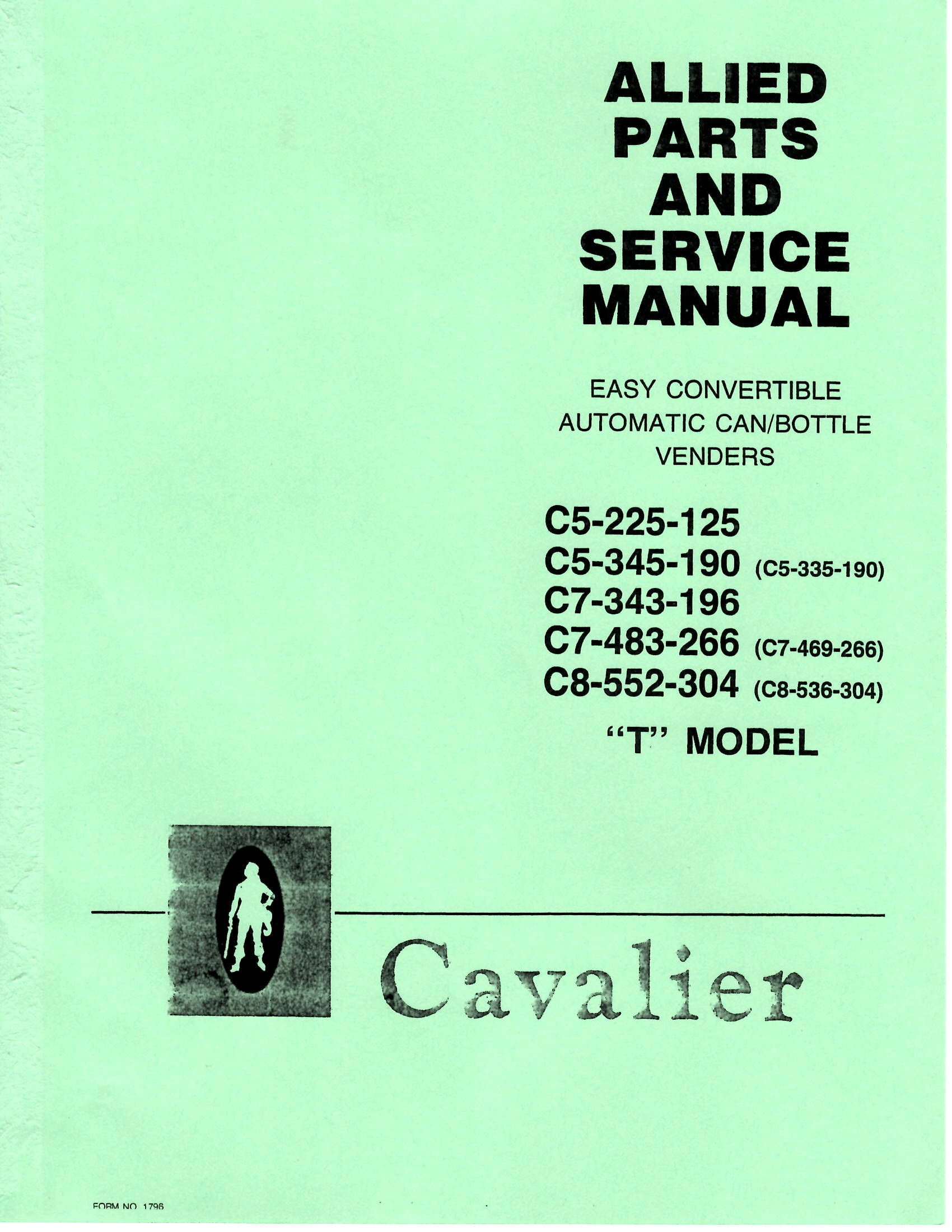 Cavalier Allied Parts and Service Manual (C5-225-125, C5-345-190, C7 ...