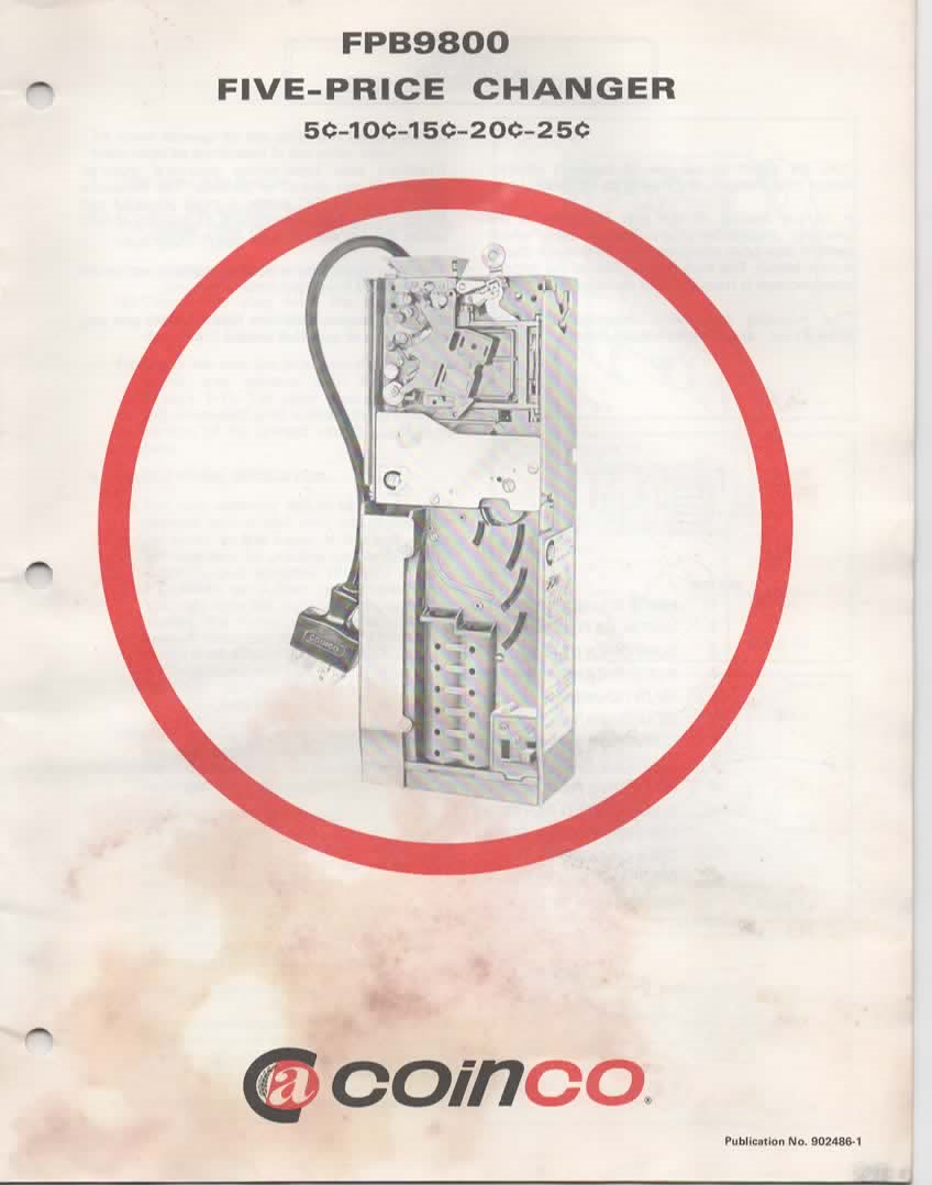 Coinco FPB9800 Coin Changer Manual > Coinco > Capital Vending, Inc.