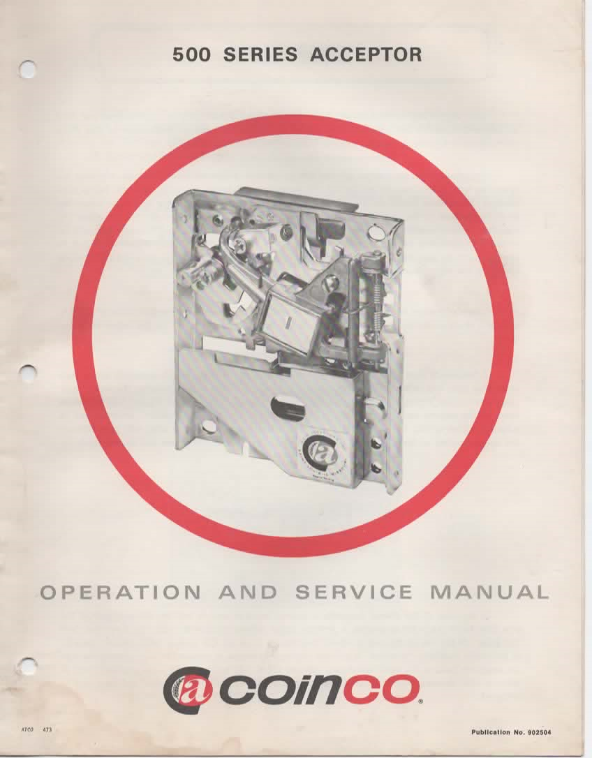 Coinco Series 500 Coin Acceptor Service Manual > Coinco > Capital ...