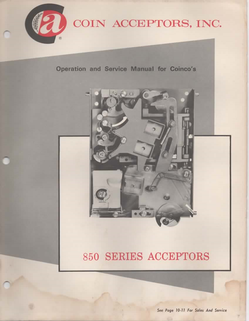Coinco Series 850 Coin Acceptor Service Manual > Coinco > Capital ...