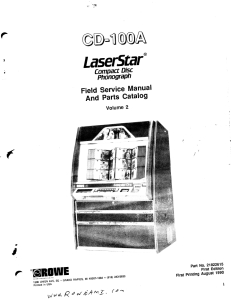 Rowe CD100A Service Manual Vol 2 of 2 (201 pages) > Rowe > Capital ...